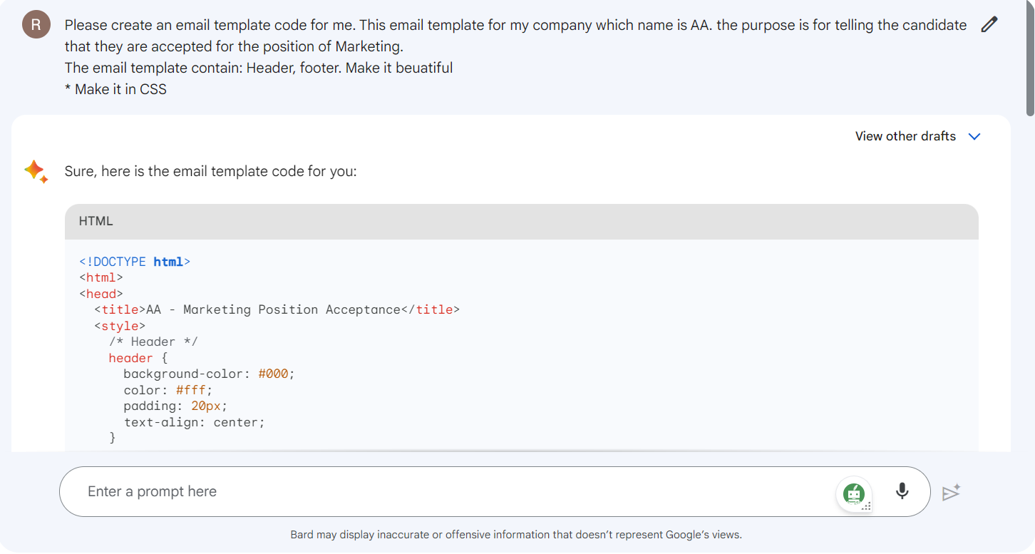 เปรียบเทียบ Email Template จาก Bard และ ChatGPT อันไหนจะทำออกมาได้สวย ...